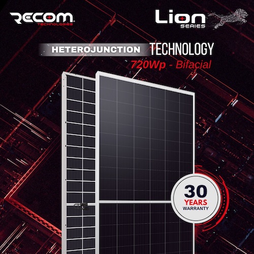 North American Clean Energy - RECOM Technologies LION Heterojunction PV Module Series Reaches ...